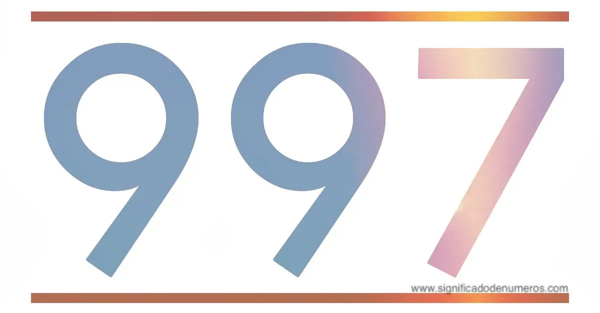 QUE SIGNIFICA EL NÚMERO 997